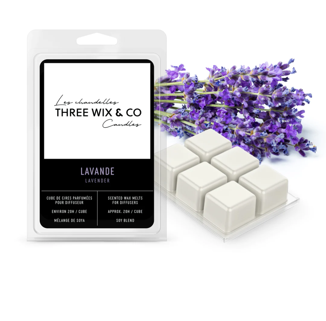 Cubes de Cire Lavande - Three Wick & Co : Parfum Apaisant et Floral ...