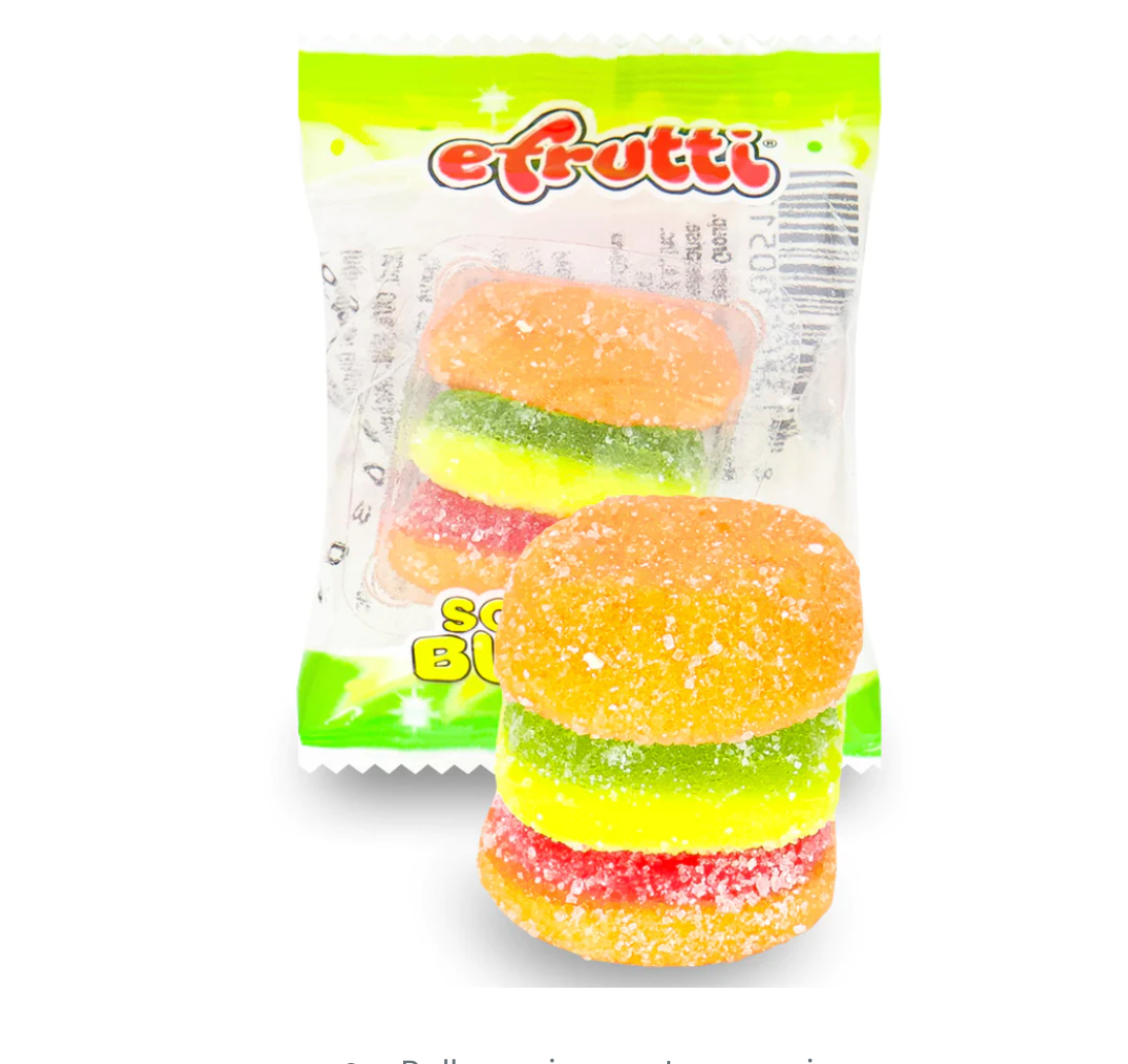 EfRutti Mini Gummi Sour Burger | Bonbons Gélifiés Acidulés en Forme de ...