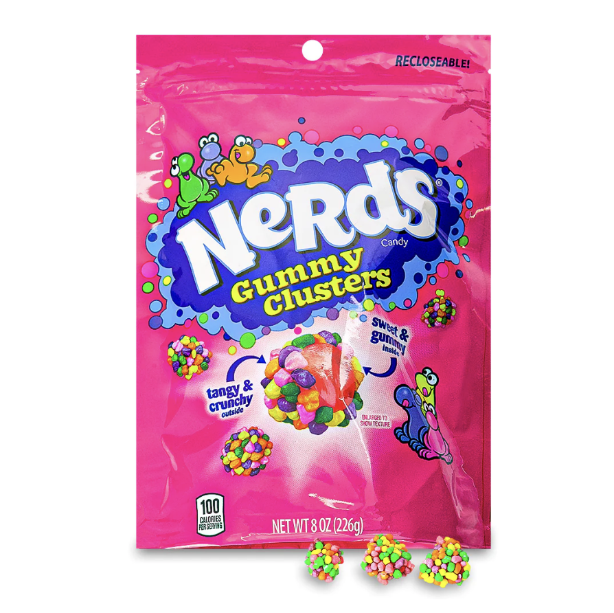 NERDS - SAC GUMMY CLUSTERS REFERMABLE | La Commère Magasin Général
