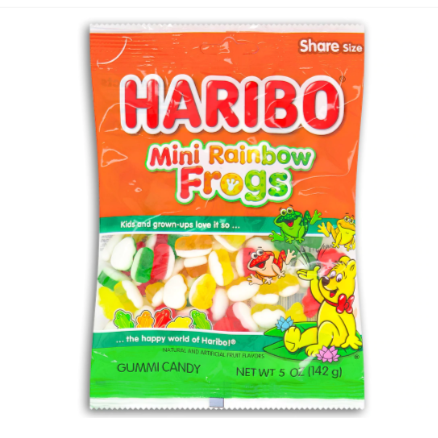 Haribo Mini Rainbow Frogs - Petites Grenouilles Gélifiées Fruitées | La ...